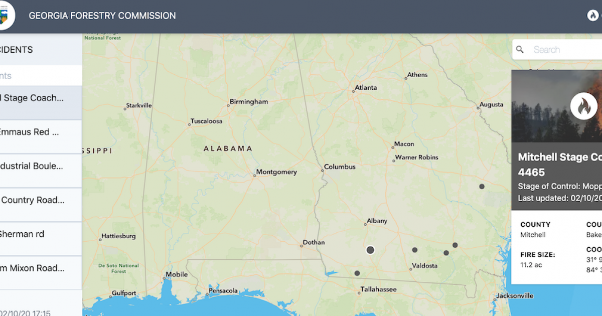 New Online Tool Tracks Georgia Wildfire Activity | Georgia Forestry ...